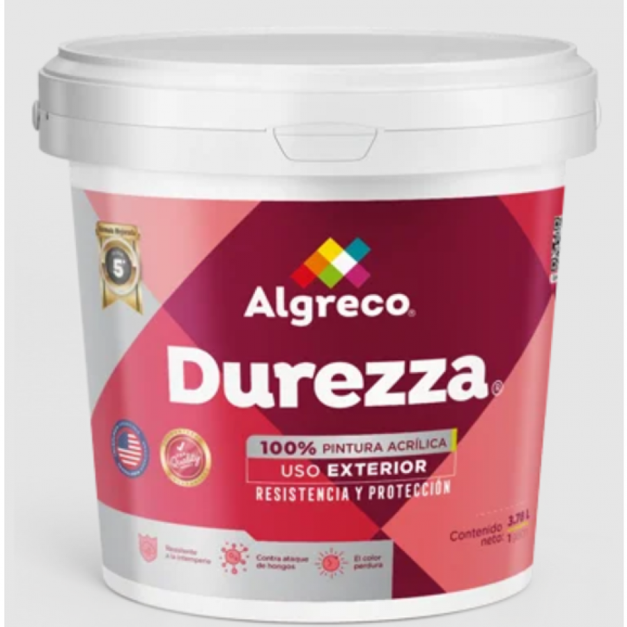 Pintura Vinilo Para Fachadas Durezza Blanco Almendra X 5 Galones